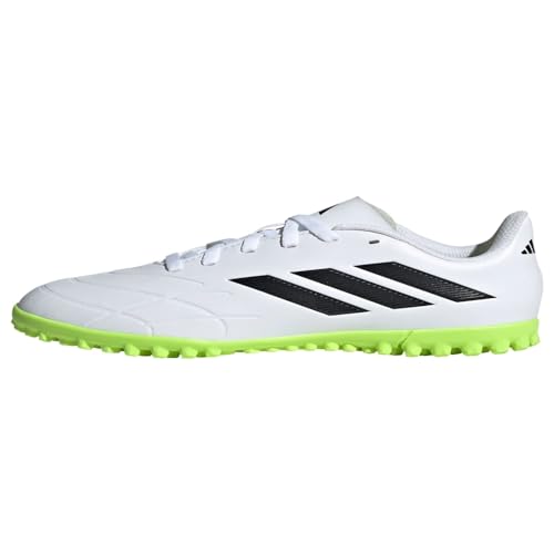adidas Copa Pure.4 Turf Sneaker, White/Core Black/Lucid Lemon, 4.5 US Unisex Big Kid