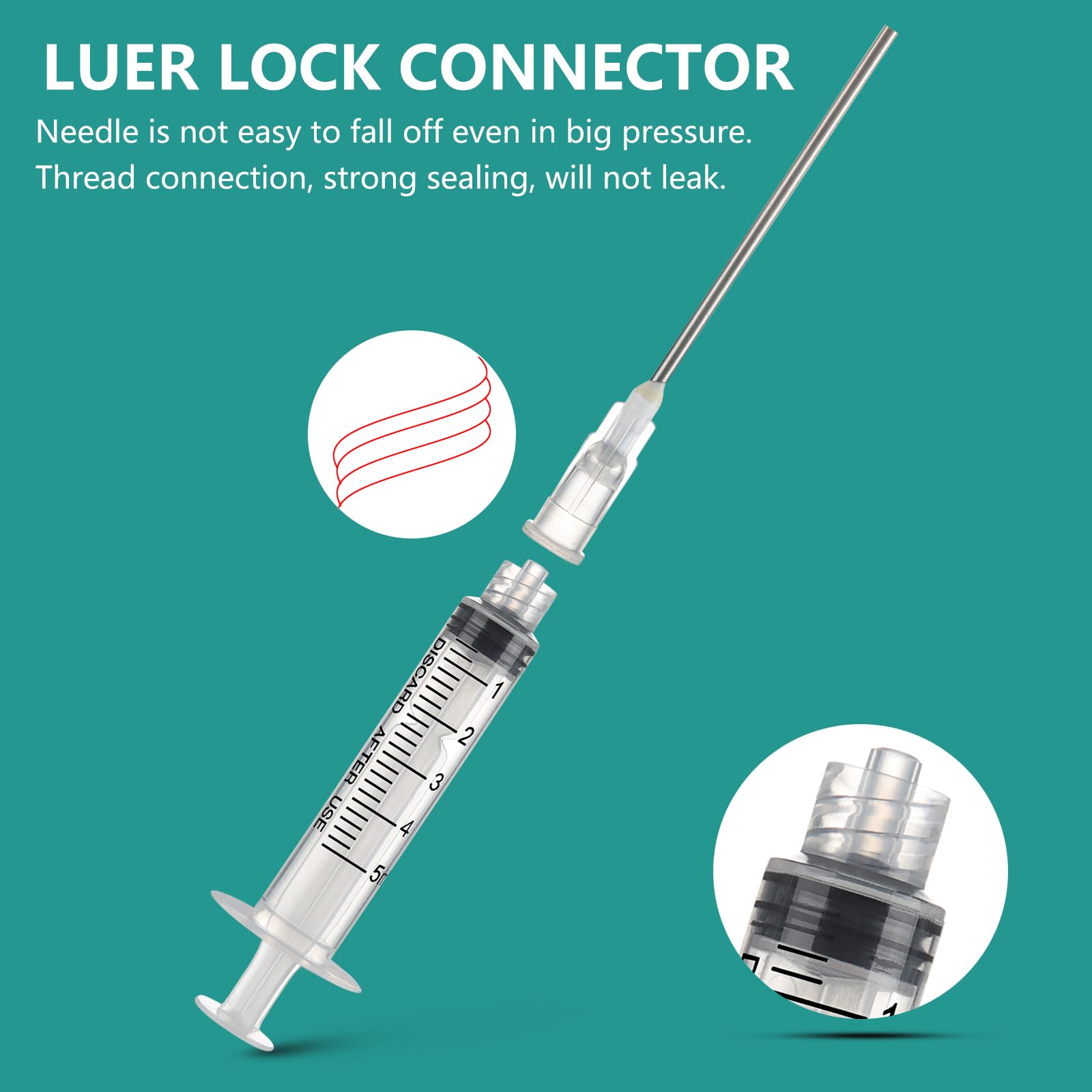 5ML/CC Premium Ink Syringe with Metal Distribution Tubes and Luer Lock Suitable for Fountain Pen Refill,Glue Application,Liquid Dispensing and Measuring, Pet Food Feeding,Refilling Ink Cartridges,CISS