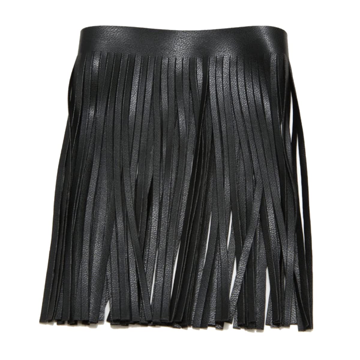 2 Yards PU Leather Fringe Trim 4 Inch Sewing Tassel Trim for DIY Craft Clothing Handbag Sewing Craft Embellishment Decoration Black