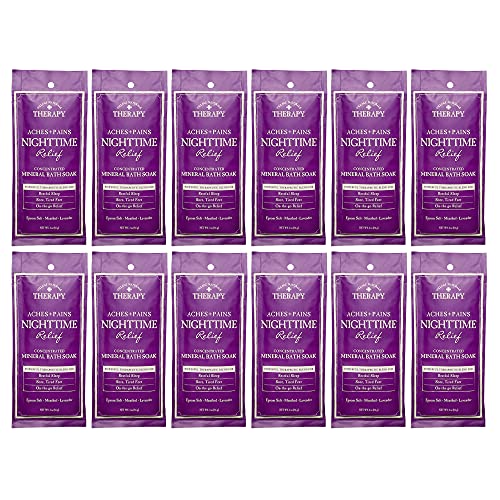 Village Naturals Therapy, Mineral Bath Soak, Aches & Pains Nighttime Relief, 2 Oz, Pack of 12
