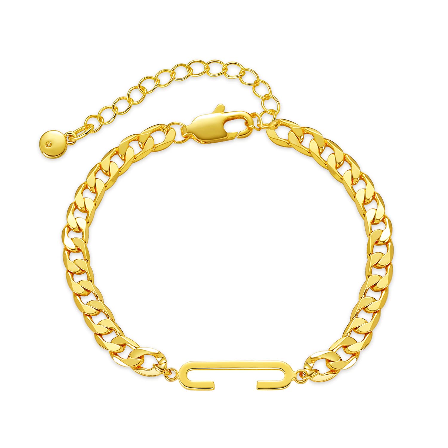 MRSXIA Anklet for Women Gold Initial Sideways Letter C 5MM Cuban Link Curb Foot Chain 18K Gold Filled Dainty Simple Personalized Alphabet Summer Beach Jewelry Birthday Gift