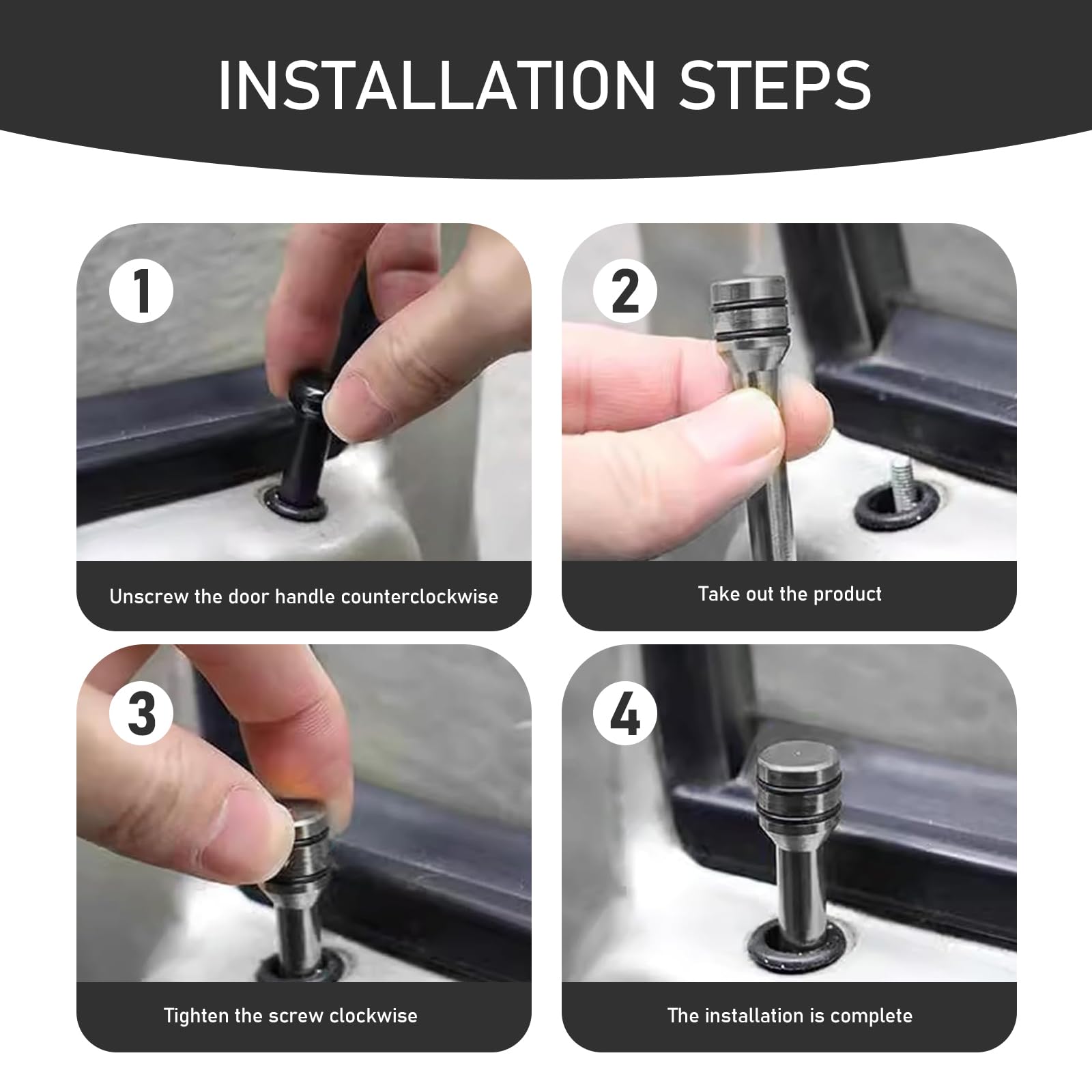 Slykew 4 PCS Car Door Lock Knobs, 0.47" x 1.93" Aluminum Alloy Inner Door Lock Pull Pins, Automotive Inner Door Pull Pins Decor, Suitable for Most Cars SUVs Accessory (Blue)