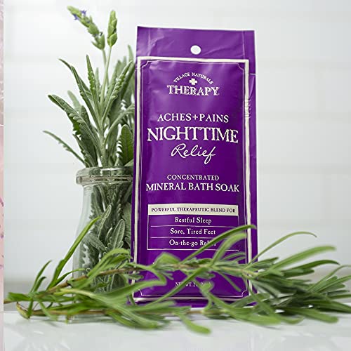 Village Naturals Therapy, Mineral Bath Soak, Aches & Pains Nighttime Relief, 2 Oz, Pack of 12