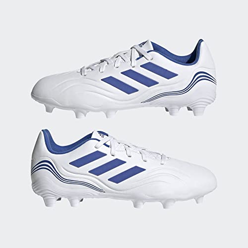 adidas Copa Sense.3 Firm Ground Soccer Shoe, White/Blue/Legacy Indigo, 11 US Unisex Little Kid
