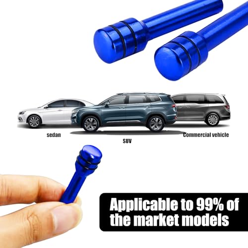 Hawyet 4 PCS Car Door Lift Bolt, 1.93" Safety Door Metal Lock Knob Pull Pin Replacement, Simple Personalized Door Lock Status Button Cover, Universal Interior Accessories for Most Cars (Blue)