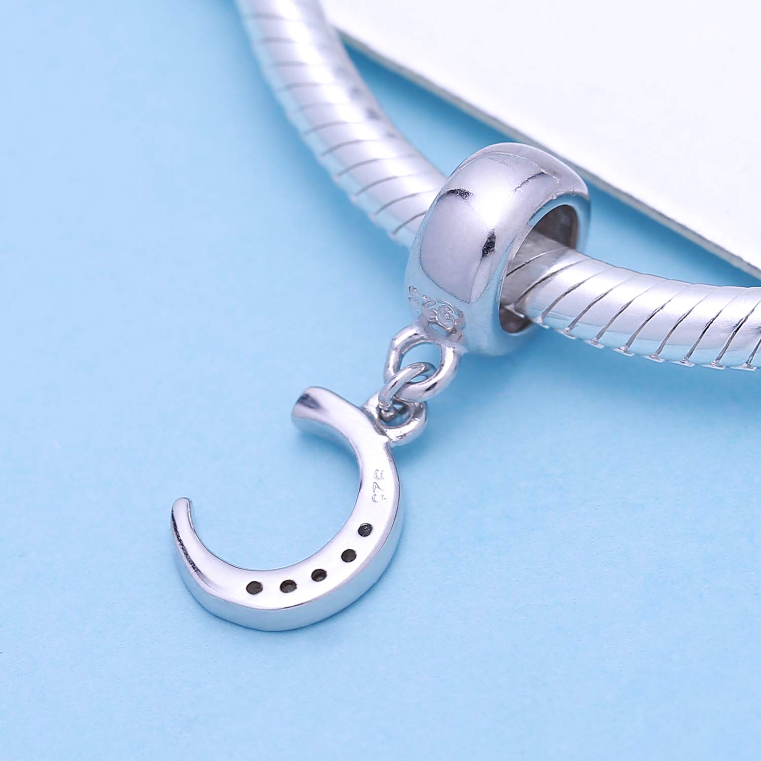 SOUKISS Letter C Charm Sterling Silver 925 Initial A-z Alphabet Beads Name Charm for Bracelet Charms