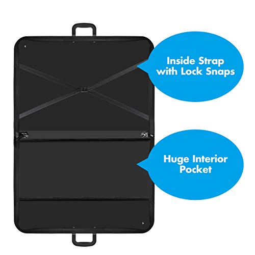 Black Spill-Resistant Art Artist Portfolio Sketching Supplies Case A2 Size with Reinforcing Plate & Shoulder Strap for Students, Designers. (28β x20βx1.5β)