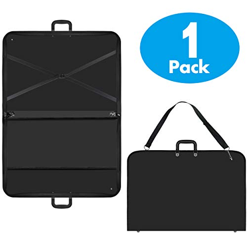 Black Spill-Resistant Art Artist Portfolio Sketching Supplies Case A2 Size with Reinforcing Plate & Shoulder Strap for Students, Designers. (28β x20βx1.5β)