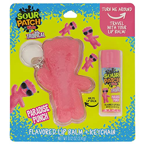 Taste Beauty Sour Patch KidsāFlavored Lip Balm and Keychain Holder, (Flavor), 2-Piece Set