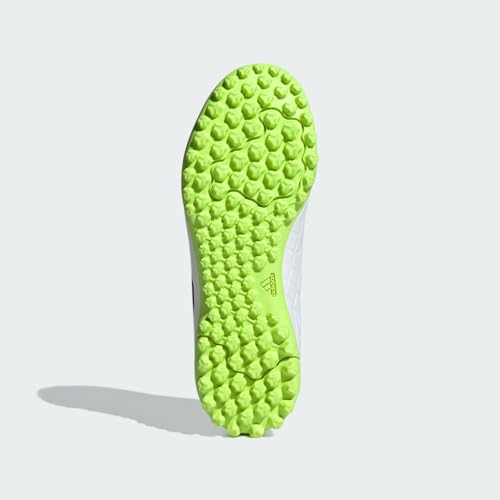 adidas Copa Pure.4 Turf Sneaker, White/Core Black/Lucid Lemon, 5.5 US Unisex Big Kid
