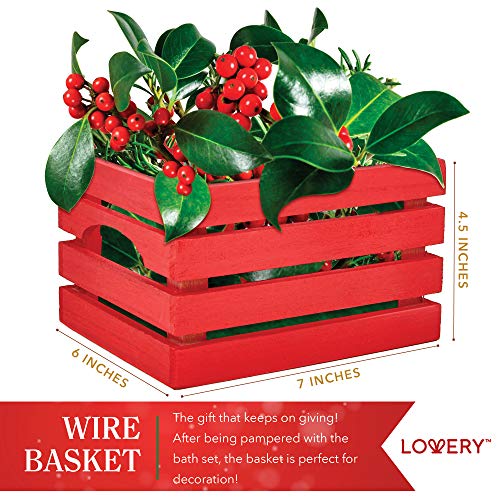 Bath and Body Christmas Gift Basket For Women and Men β Cherry Twinkle Bell Home Spa Set, Includes Fragrant Body Lotions, Bath Salts, Stocking Stuffer, Loofah Scrubber and More