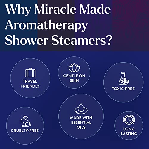 Miracle Made Aromatherapy Shower Steamers โ 15 Tablets Citrus Shower Bombs with Natural Essential Oils Bombs for Mood Booster Self Care Relaxation Daily Use Vapor Bath Bombs for Women Men Moms