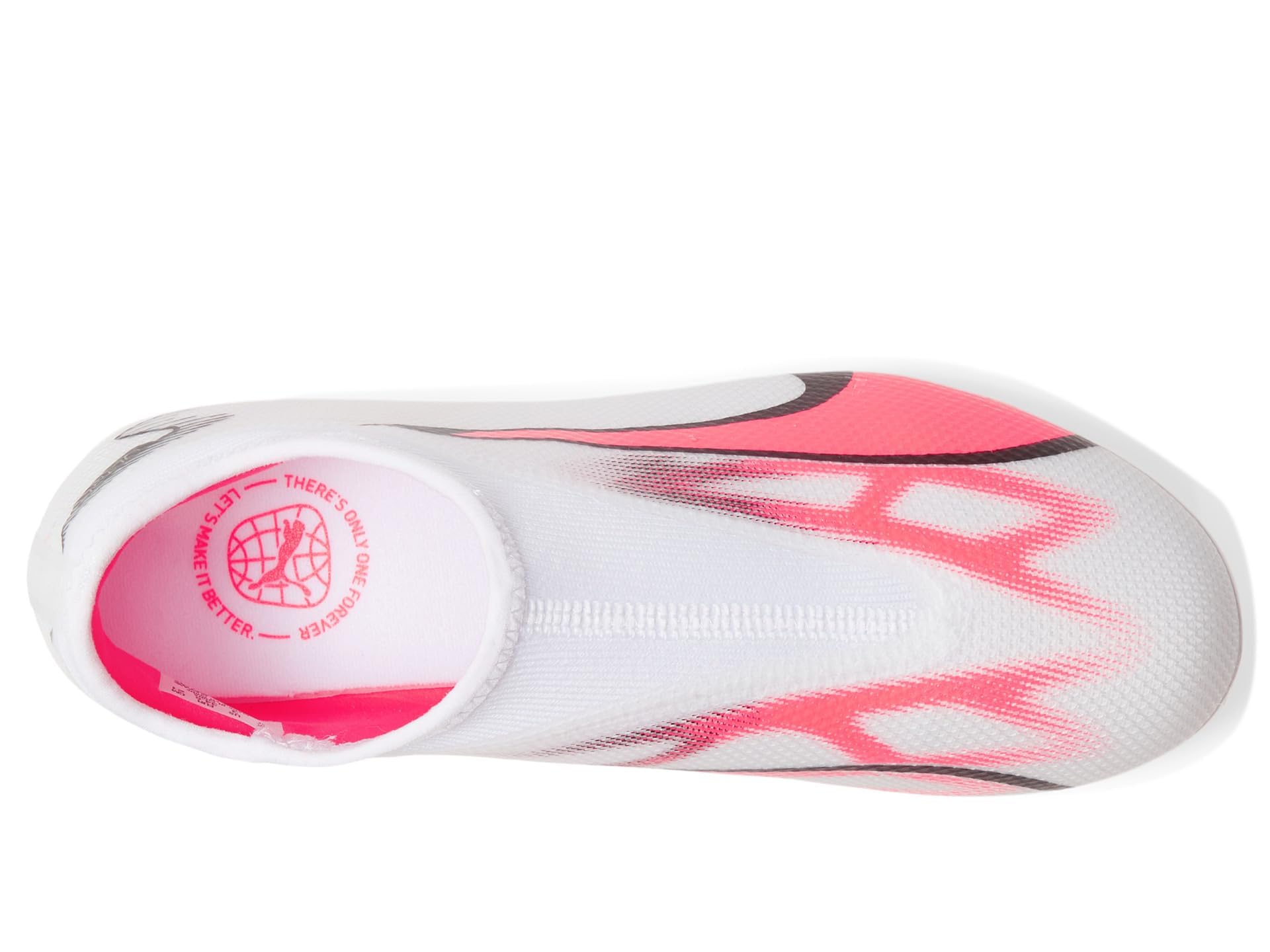 PUMA Ultra Match Laceless Firm Ground/Artificial Ground (Toddler/Little Kid/Big Kid) Puma White/Puma Black/Fire Orchid 5.5 Big Kid M