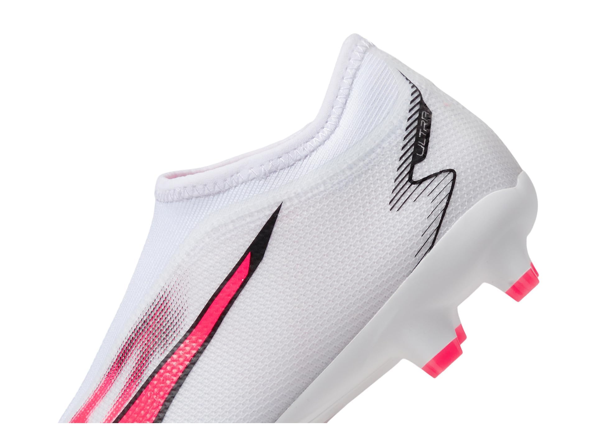 PUMA Ultra Match Laceless Firm Ground/Artificial Ground (Toddler/Little Kid/Big Kid) Puma White/Puma Black/Fire Orchid 5.5 Big Kid M