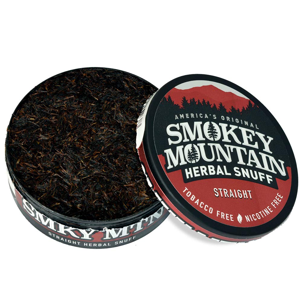 Smokey Mountain Herbal Long Cut – Straight – 1 Can - Tobacco Free and Nicotine Free Snuff