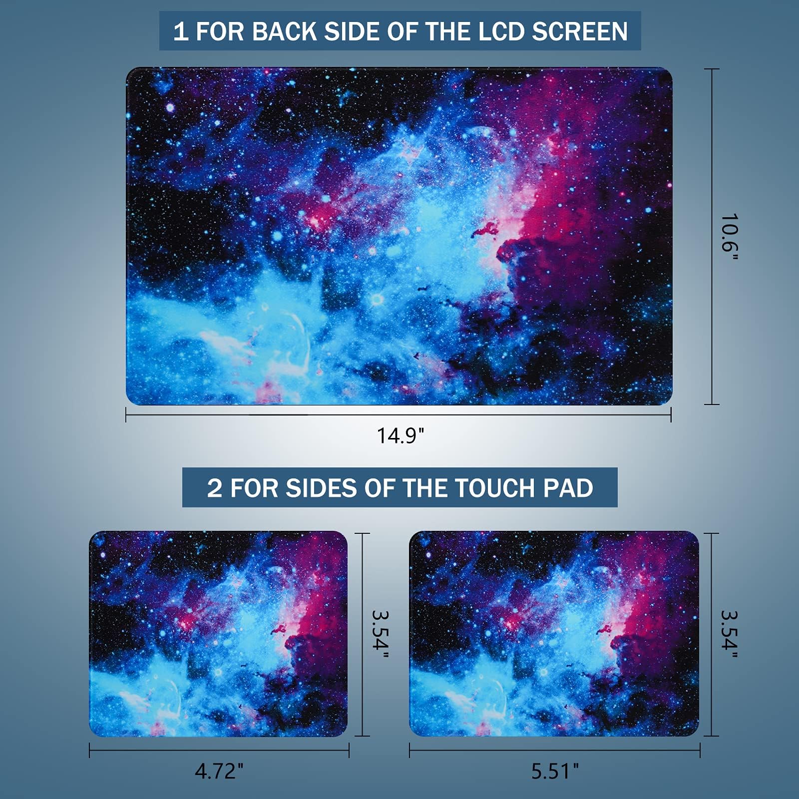 Laptop Notebook Skin Sticker Cover Decal Fits 12 13 13.3 14 15 15.4 15.6 inch Laptop Protector Notebook PC | Easy to Apply, Remove and Change Styles (Galaxy)