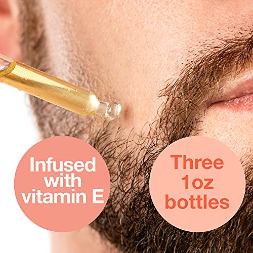 Body Prescriptions 3 Pack Revitalizing Beard Oil in Glass Bottles- Cedar & Almond, Sage & Mint, Birch & Argan Scented Beard Care, 1 fl oz/ (30 ml)
