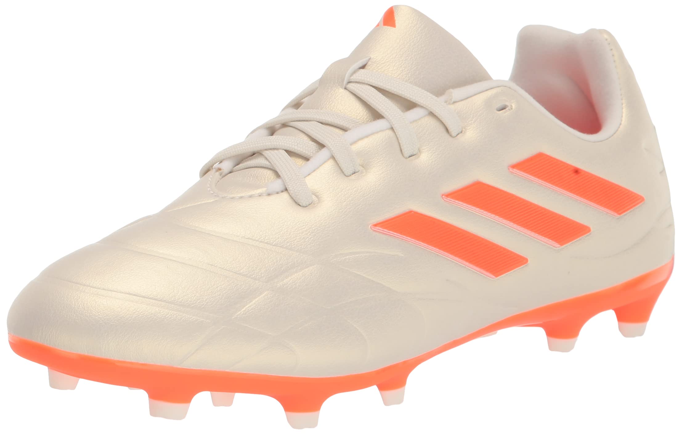 adidas Copa Pure.3 Firm Ground Football Shoe, Off White/Team Solar Orange/Off White, 3.5 US Unisex Little Kid