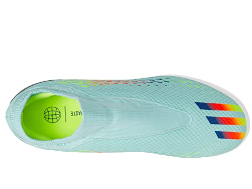 adidas X Speedportal.3 Laceless Firm Ground Soccer Shoe, Clear Aqua/Solar Red/Power Blue, 5.5 US Unisex Big Kid