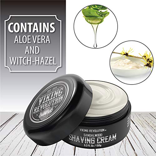 Luxury Shaving Cream for Men- Sandalwood Scent - Soft, Smooth & Silky Shaving Soap - Rich Lather for the Smoothest Shave - 5.3oz