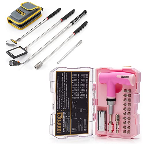3/8'' Drive Universal Socket Tool Set 25-piece (A) and Magnetic Pickup Tool Set 5-piece (B)