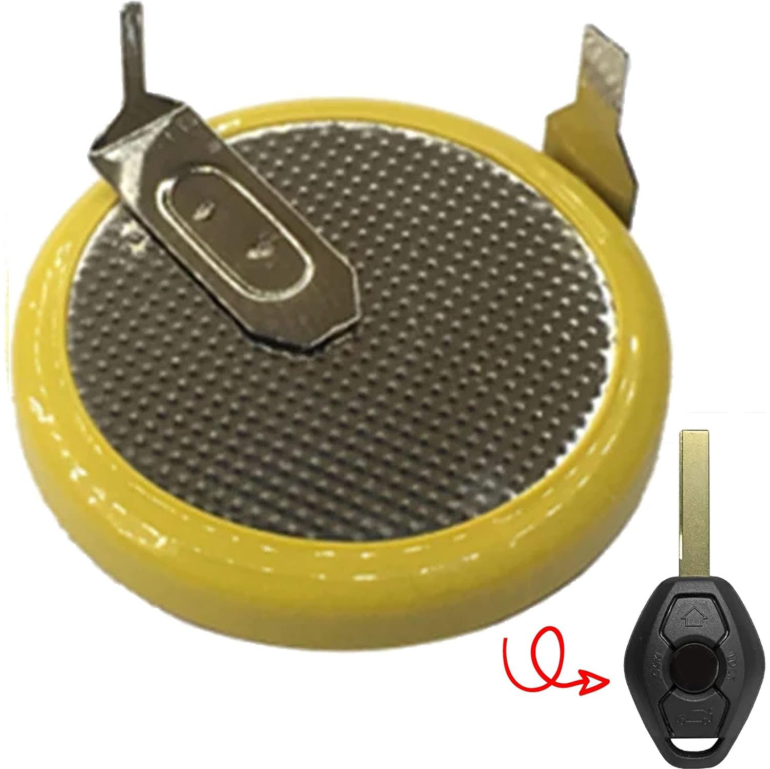 for 1996-2012 Remote Key FOB Battery LIR2025 (90 Degrees) Compatible with BMW Remote Case Shell fits 3 5 7 Series, M3 M5 M6 Z3 Z4 Z8 X3 E63 E38 E83 E53 E36 E85 (LX8FZV LX8 FZV) β with Instructions