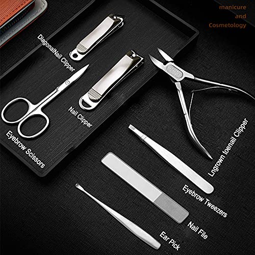 Manicure Set ,Pedicure kit Including ingrown Nail Scissors, Nail Clipper kit,Stainless Steel Trim Nail kit with Gift Packing Box, Gift for Parents Husband and Friends(Tropical Orange)