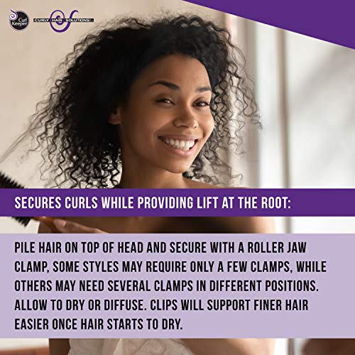 CURL KEEPER - Roller Jaw Clamps: Lift At The Roots For a Full Looking, Bouncy Style That Preserves The Natural Form Of Your Curls (12 Roller Jaw Clamps Per Pack)