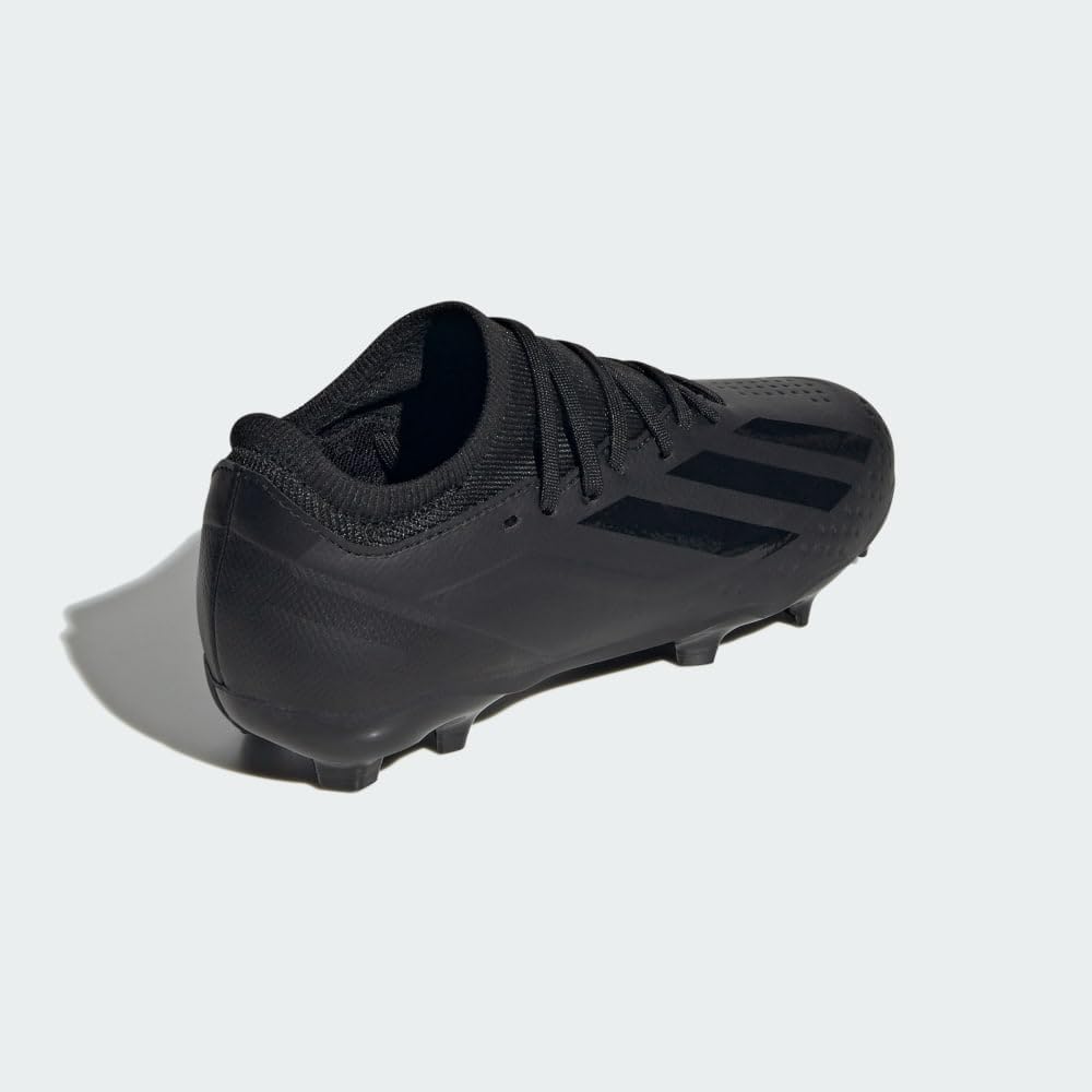 adidas X Crazyfast.3 Firm Ground Sneaker, Core Black/Core Black/Core Black, 3 US Unisex Little Kid