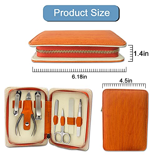 Manicure Set ,Pedicure kit Including ingrown Nail Scissors, Nail Clipper kit,Stainless Steel Trim Nail kit with Gift Packing Box, Gift for Parents Husband and Friends(Tropical Orange)