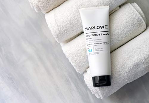 MARLOWE. No. 104 Men's 2-in-1 Body Wash & Scrub 8 Oz | Exfoliating Body Cleanser Fights Dryness | Made with Natural Ingredients | Willow Bark Extract