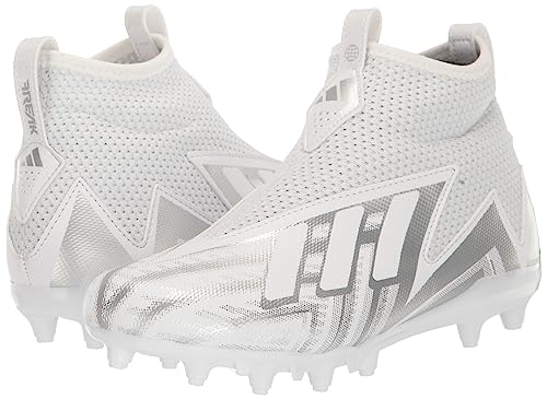 adidas Freak Spark 23 Football Shoe, White/White/Gold, 2 US Unisex Little Kid