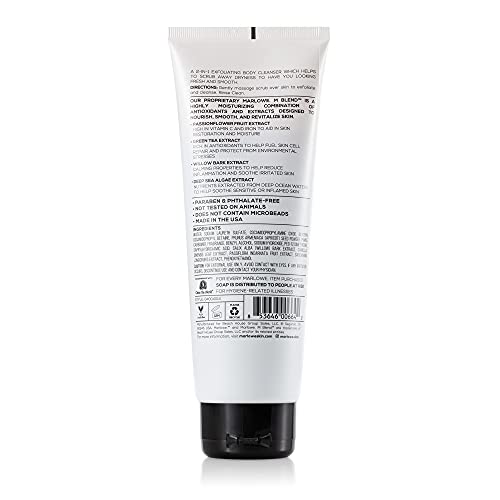 MARLOWE. No. 104 Men's 2-in-1 Body Wash & Scrub 8 Oz | Exfoliating Body Cleanser Fights Dryness | Made with Natural Ingredients | Willow Bark Extract
