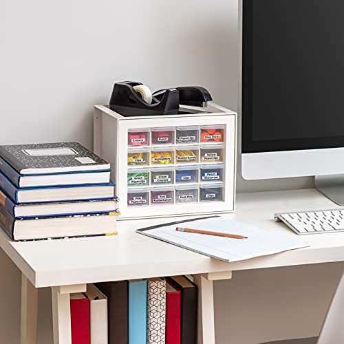 IRIS USA 16 Drawer Stackable Storage Cabinet for Hardware Crafts and Toys, 10.63-Inch W x 7-Inch D x 8.75-Inch H, White - Small Brick Organizer Utility Chest, Scrapbook Art Hobby Multiple Compartment