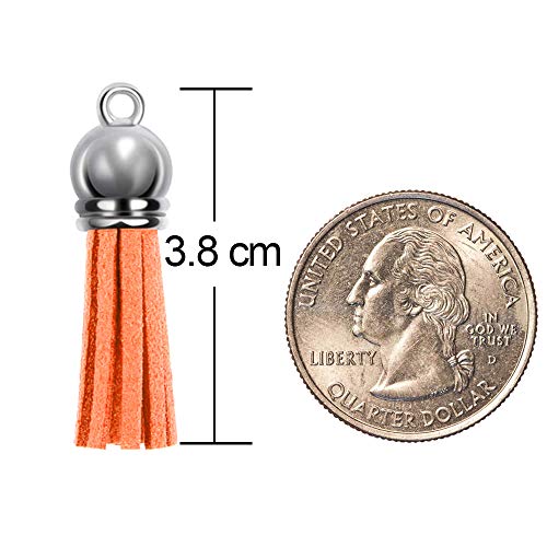 Duufin 300 Pieces Keychain Tassels Bulk Leather Tassels Pendant Colorful Keychain Tassel for DIY Craft Supplies, 60 Colors