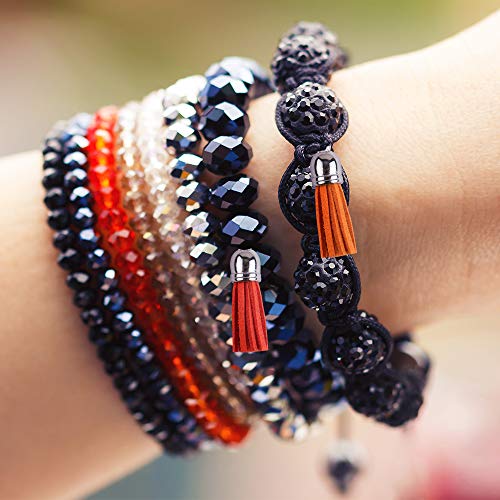 Duufin 300 Pieces Keychain Tassels Bulk Leather Tassels Pendant Colorful Keychain Tassel for DIY Craft Supplies, 60 Colors