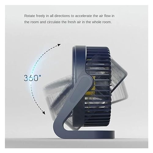DHAEY Mini Fan Fan USB Plug-in Desktop Fan, Mini Fan with 5 Large Wind Blades, 360° Rotation Adjustable Angle Desk Fan Outdoor