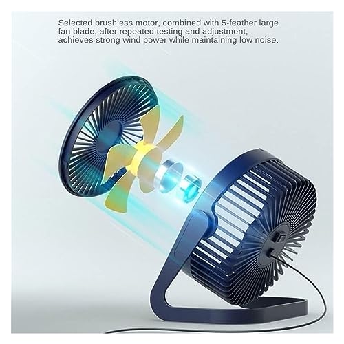 DHAEY Mini Fan Fan USB Plug-in Desktop Fan, Mini Fan with 5 Large Wind Blades, 360° Rotation Adjustable Angle Desk Fan Outdoor