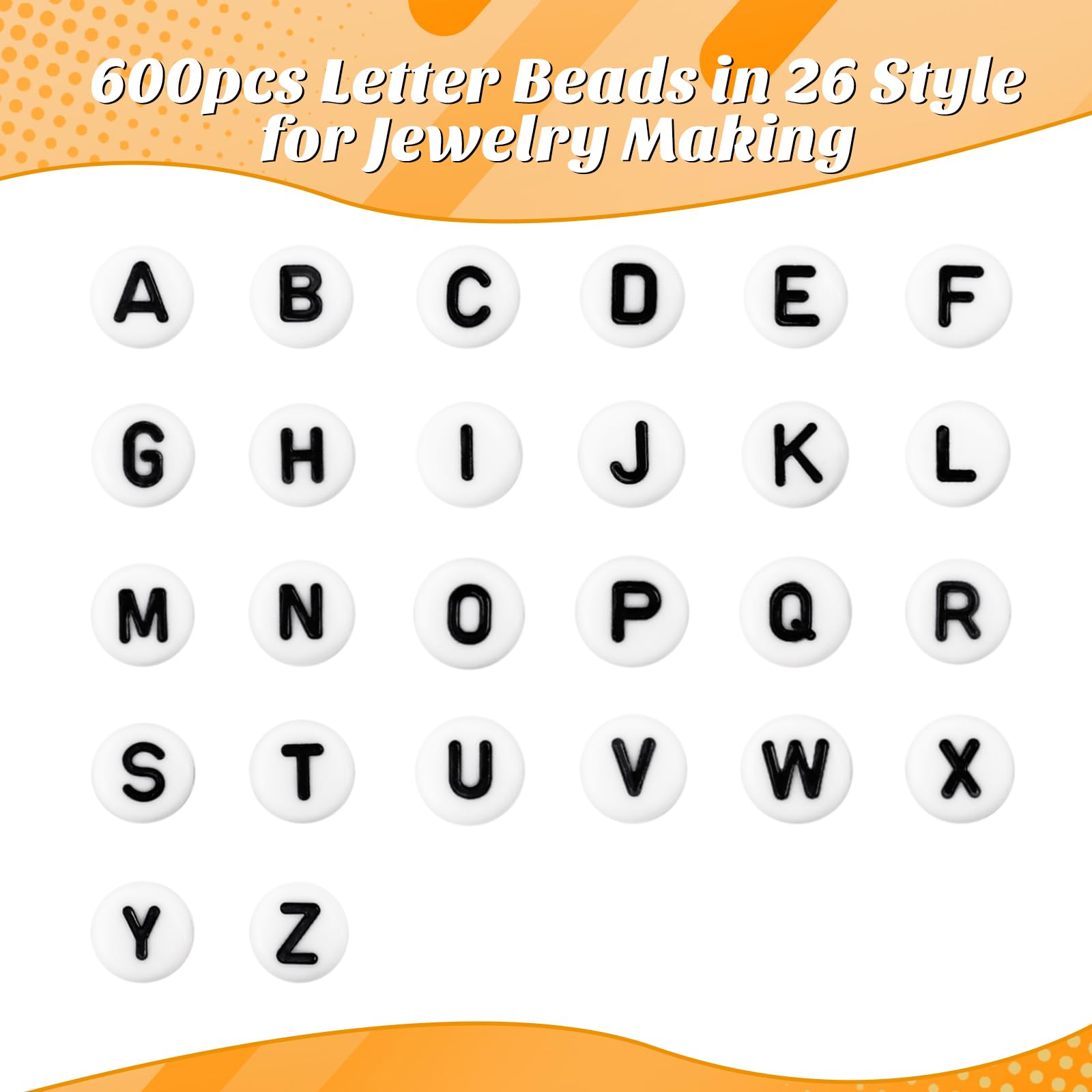 600pcs Letter Beads for Bracelets kit,Alphabet Beads for Jewelry Making Bracelets Necklaces Key Chains 4X7mm (C, White)