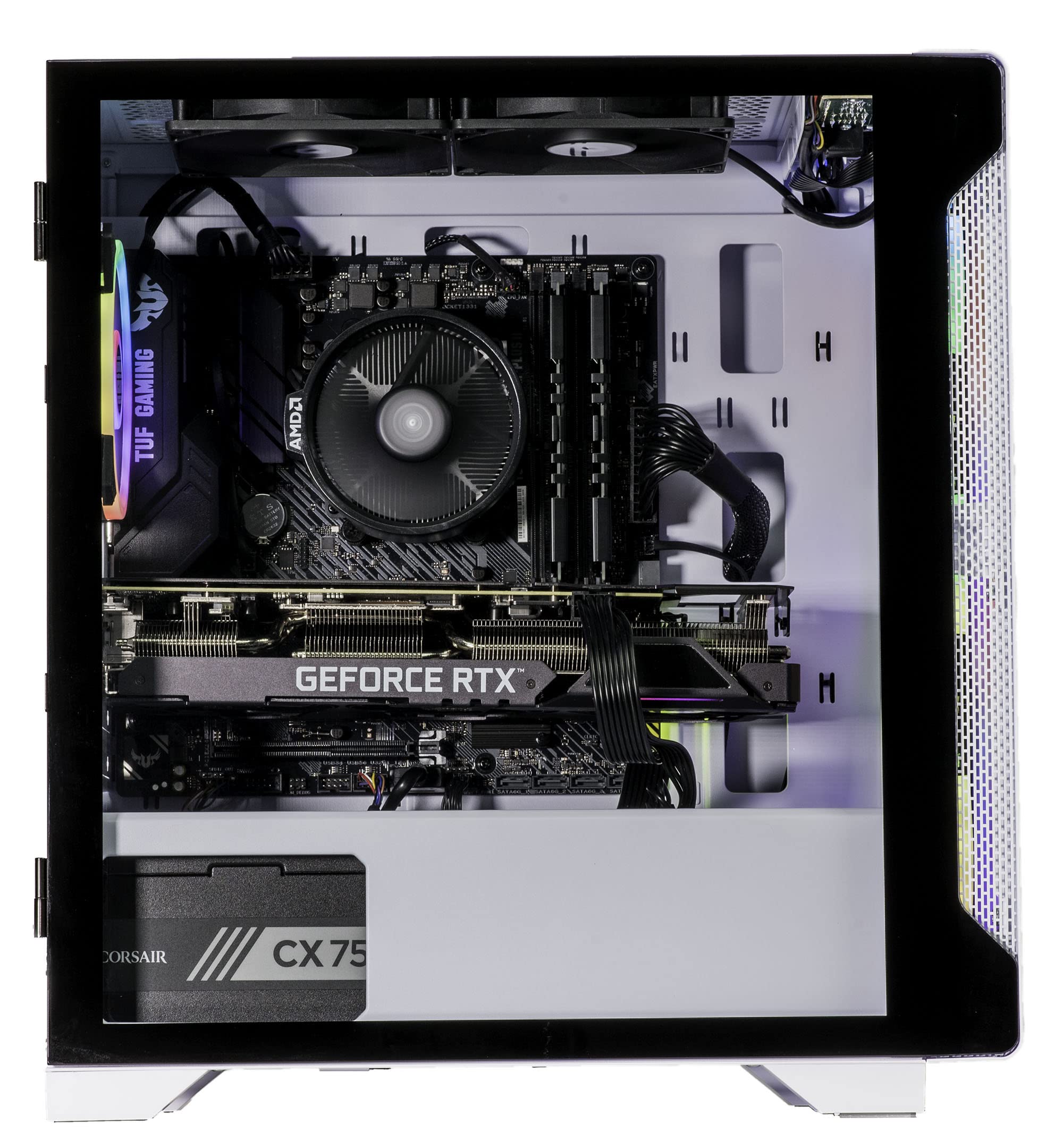 Velztorm Nix Custom Built Gaming Desktop PC Snow White (AMD Ryzen 5 5600X 6-Core, 128GB RAM, 8TB PCIe SSD, GeForce GTX 1050Ti, 1xUSB 3.2, 3xUSB 3.0, 1xHDMI, Win 10 Pro)