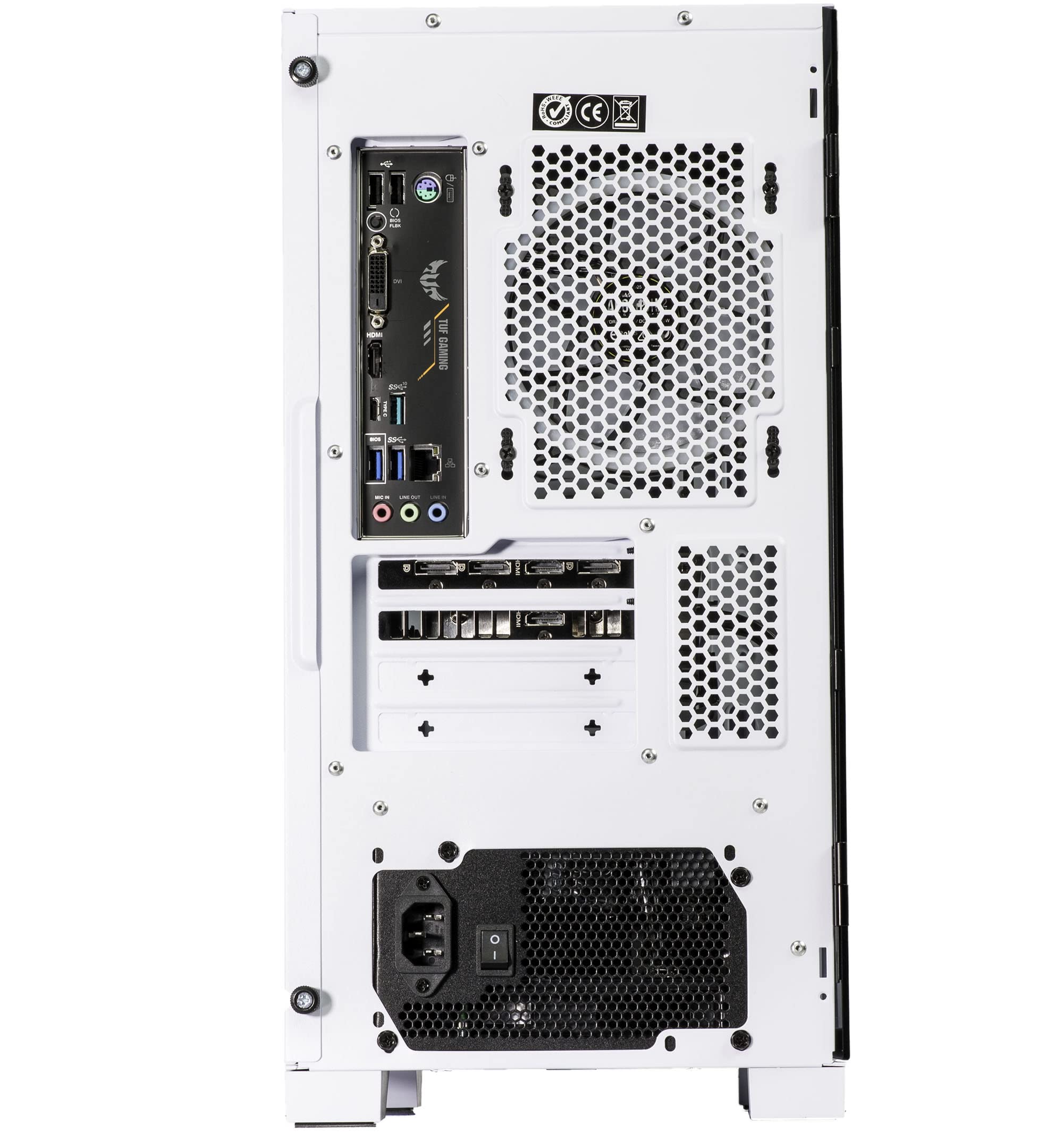 Velztorm Nix Custom Built Gaming Desktop PC Snow White (AMD Ryzen 5 5600X 6-Core, 128GB RAM, 8TB PCIe SSD, GeForce GTX 1050Ti, 1xUSB 3.2, 3xUSB 3.0, 1xHDMI, Win 10 Pro)