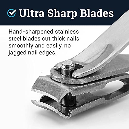 Clipper Genius Nail Clipper Set, 360 Degree Swivel Blade Nail Clippers for Men & Women, Designed to Trim with Precision, Lightweight Stainless Steel Fingernail & Toenail Trimmer, Compact Nail Cutter