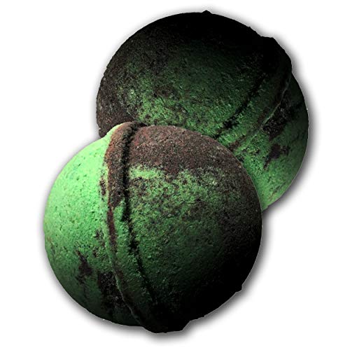 Emergency Stank Balls Bath Bombs - Funny Bath Bombs for Men - XL Bath Fizzers, Black and Green Marbled, Handcrafted in the USA
