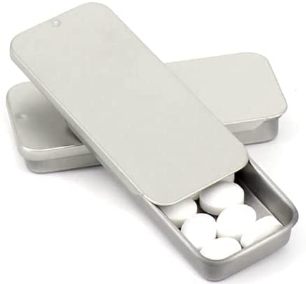 3 PCS Metal Tin Box Containers Rectangular Empty Hinged Tins Box Containers 3.15 by 1.34 by 0.4 Inch for Candies Jewelry Crafts Pills Survival Kit