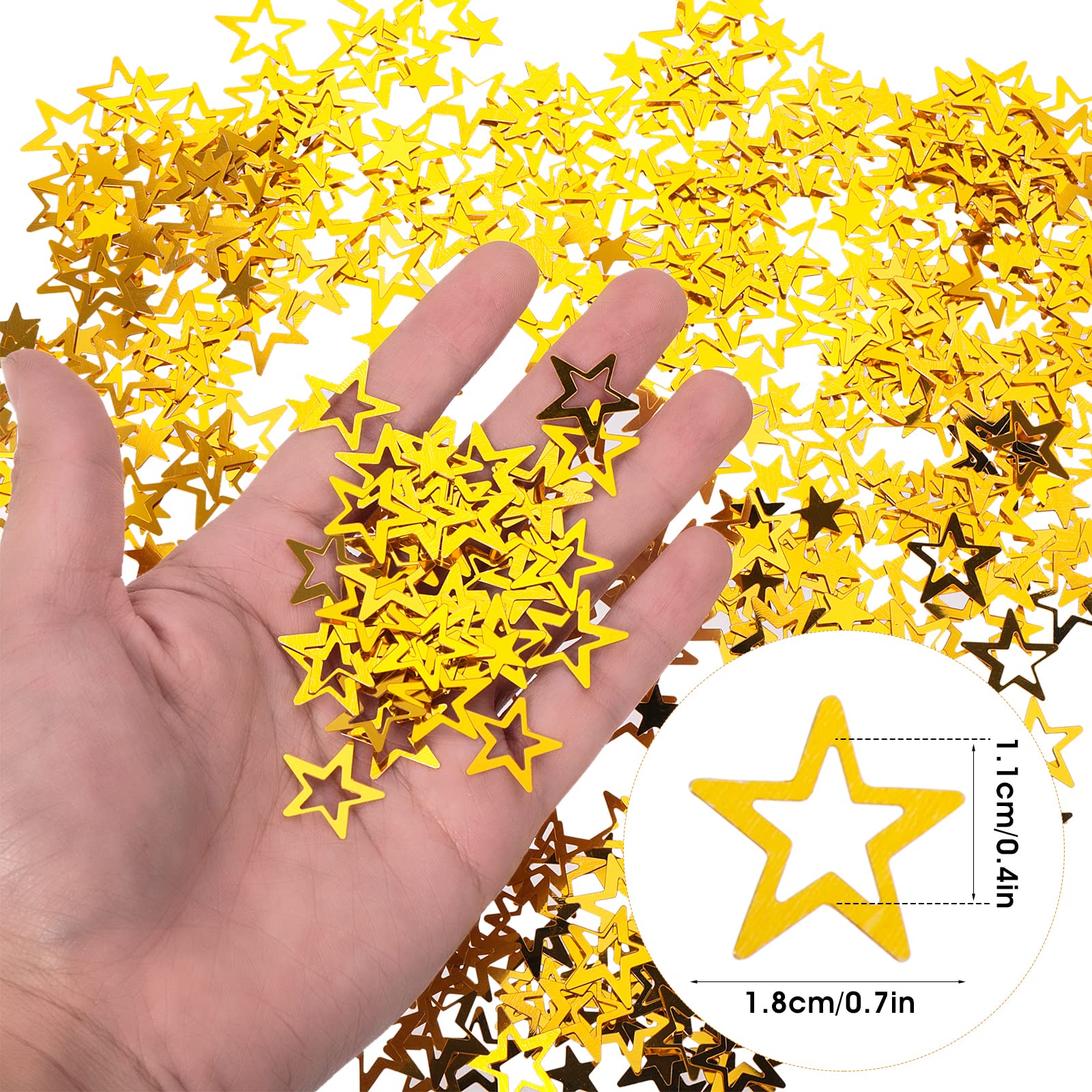 Teaaha Gold Star Confetti - Metallic Foil Star Sequins for Party Decoration - Birthday, Baby Shower, Wedding (45g 1.6oz)