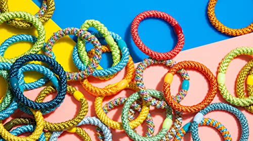 L. Erickson Grab & Go Ponytail Holders, Bejeweled, Set of Fifteen - Exceptionally Secure with Gentle Hold
