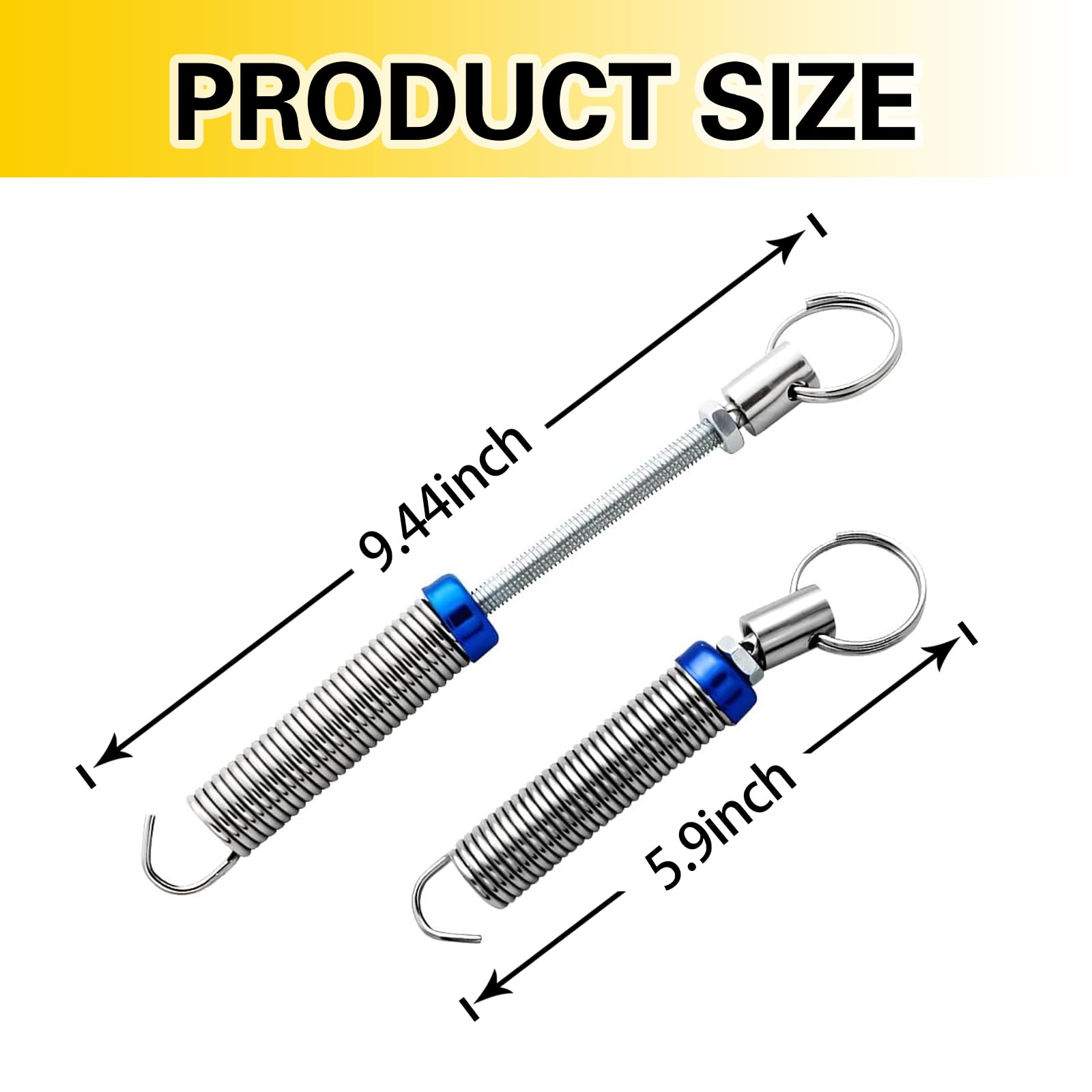 Crynod 2 PCS Car Trunk Lid Modification Spring Accessory with Clamp, Adjustable Metal Vehicle Lifting Spring Accessories, Universal Automotive Trunk Spring Replacement for SUV Truck RV (Silver)