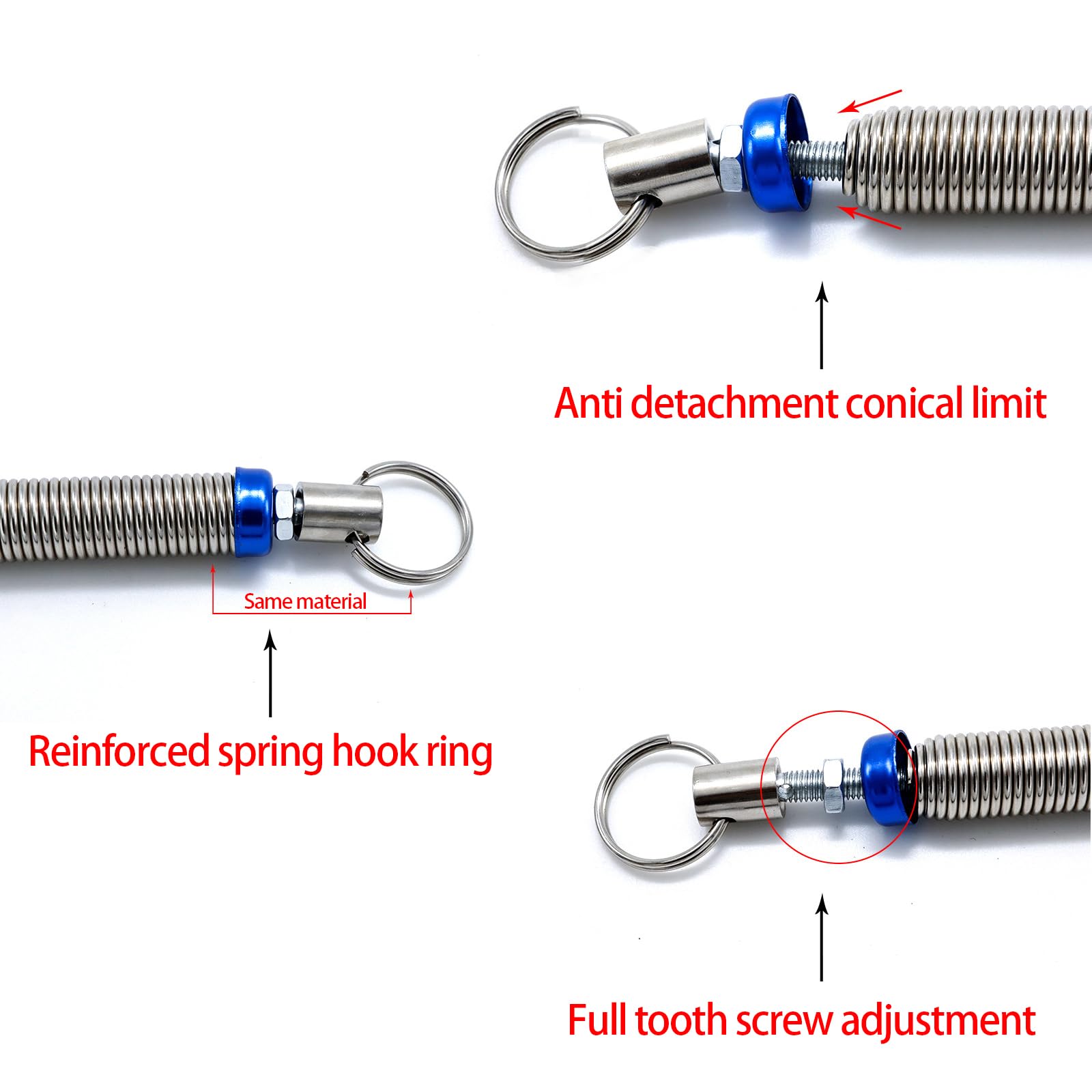 Crynod 2 PCS Car Trunk Lid Modification Spring Accessory with Clamp, Adjustable Metal Vehicle Lifting Spring Accessories, Universal Automotive Trunk Spring Replacement for SUV Truck RV (Silver)