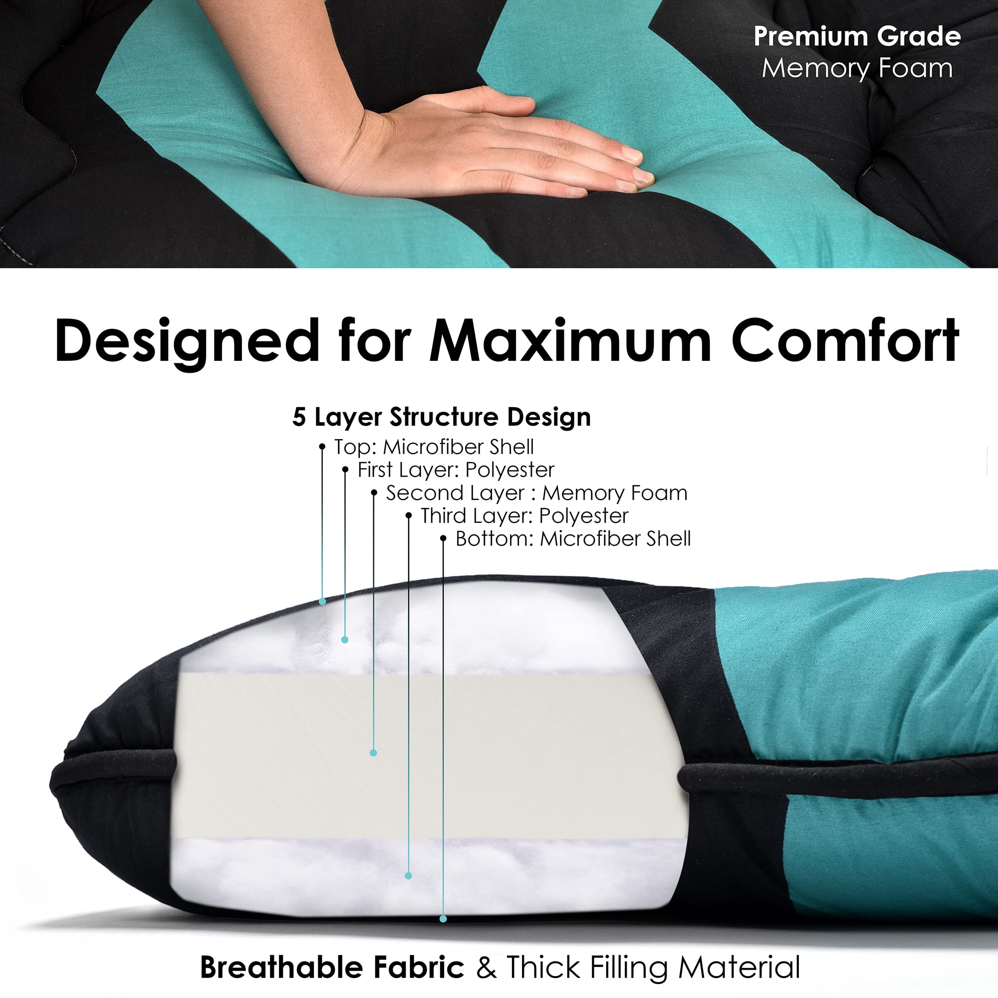 Japanese Futon Mattress – Tatami Floor Mattress – Foldable Sleeping Bed and Roll Up Mat for Guest, Dormitory, Camping & Travel – Twin Size