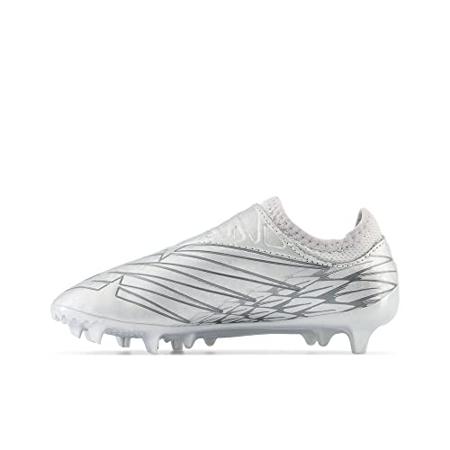 New Balance Boy's Furon V6+ Dispatch Junior FG Soccer Shoe, Silver/Brighton Grey/Copper, 3 Wide Little Kid